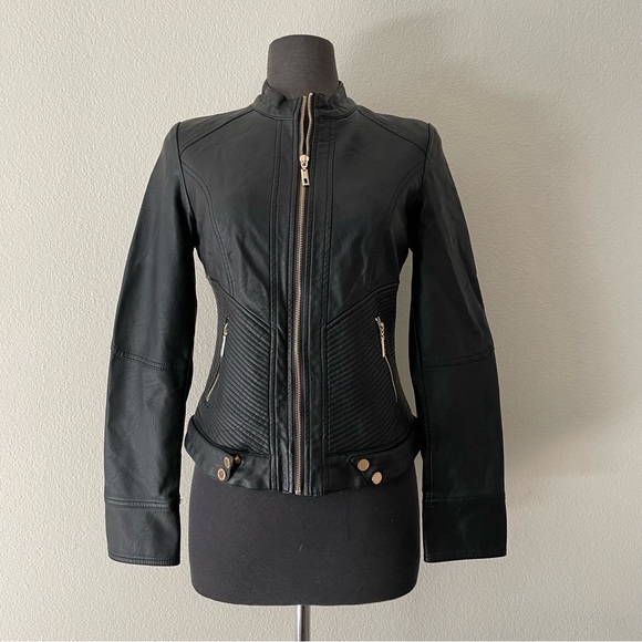 Lock & Love | Jackets & Coats | Nwt Leather Jacket Gold Accents | Poshmark
